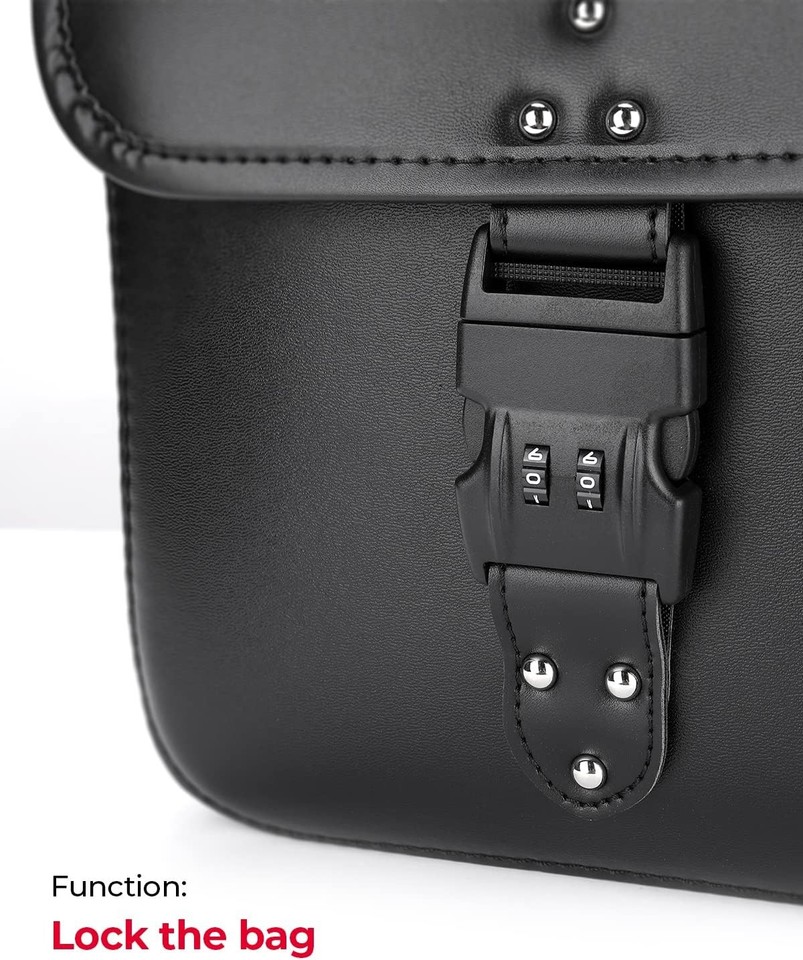 Motorcycle Saddlebags Throw Over Saddle bags with lock 14L, Black | eBay