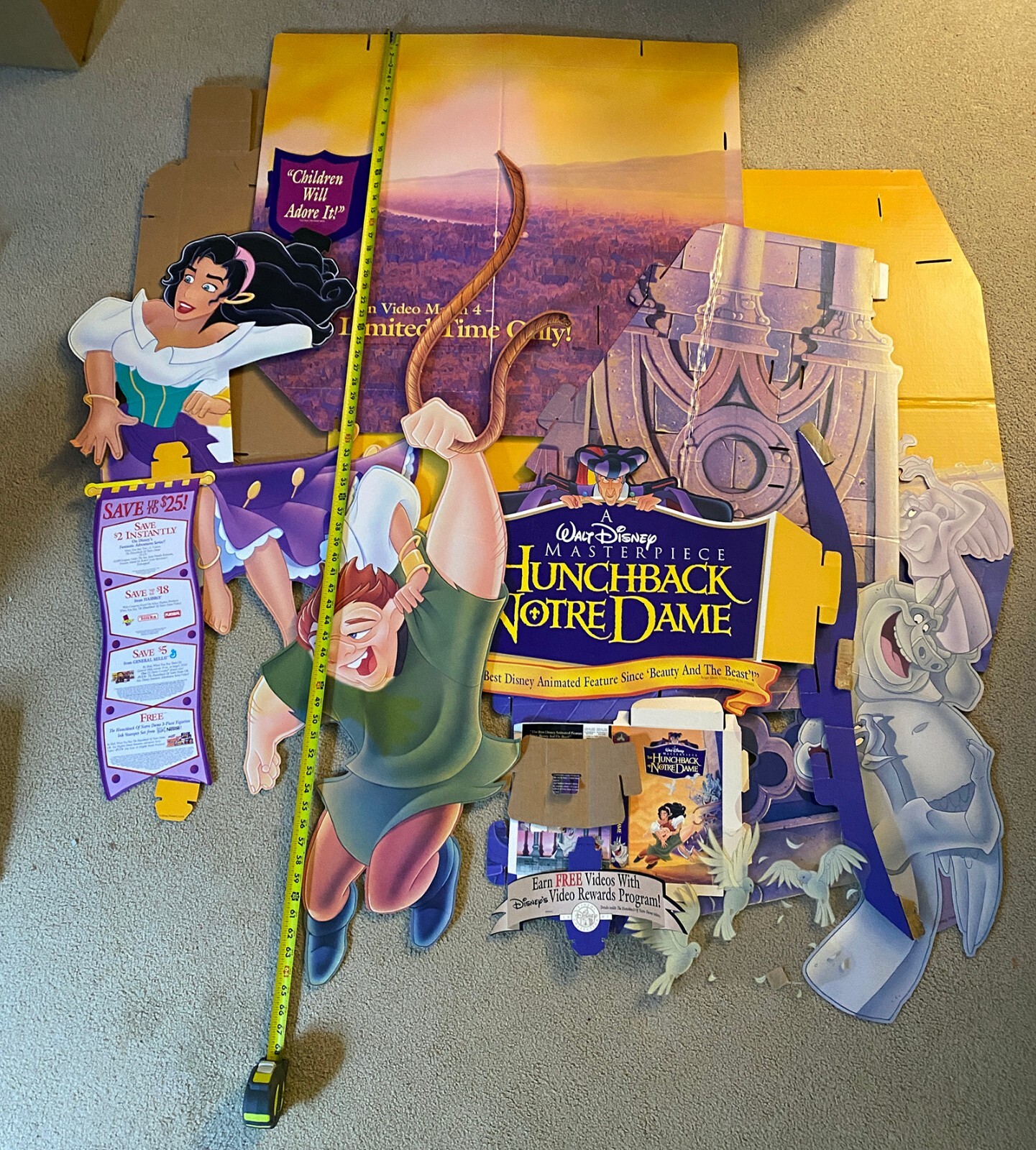 Hunchback of Notre Dame STANDEE Disney Store Display: cardboard movie ...