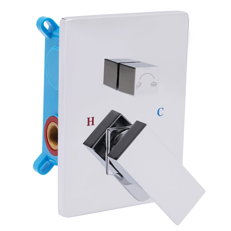 Bathroom Shower Mixer Valve Wall Mount Thermostatic Control Faucet ...