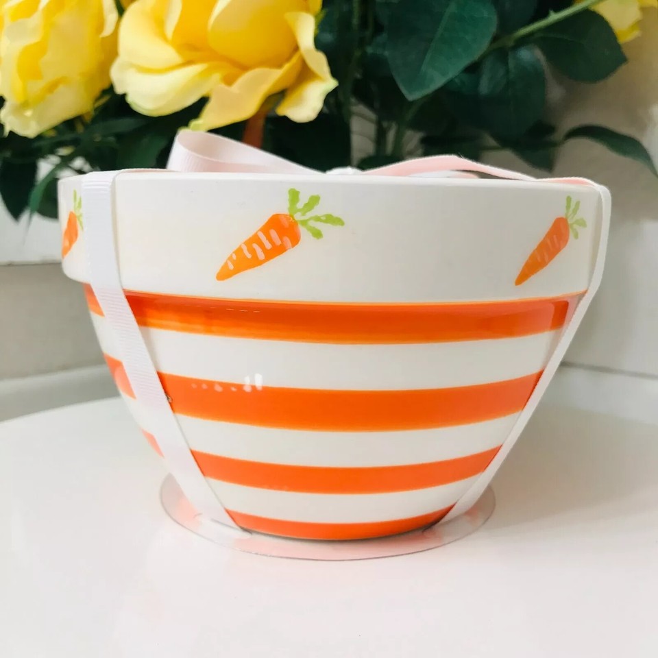 Terramoto Ceramic Spring Easter Bunny's Carrot 3 Nesting Bowl Set ...