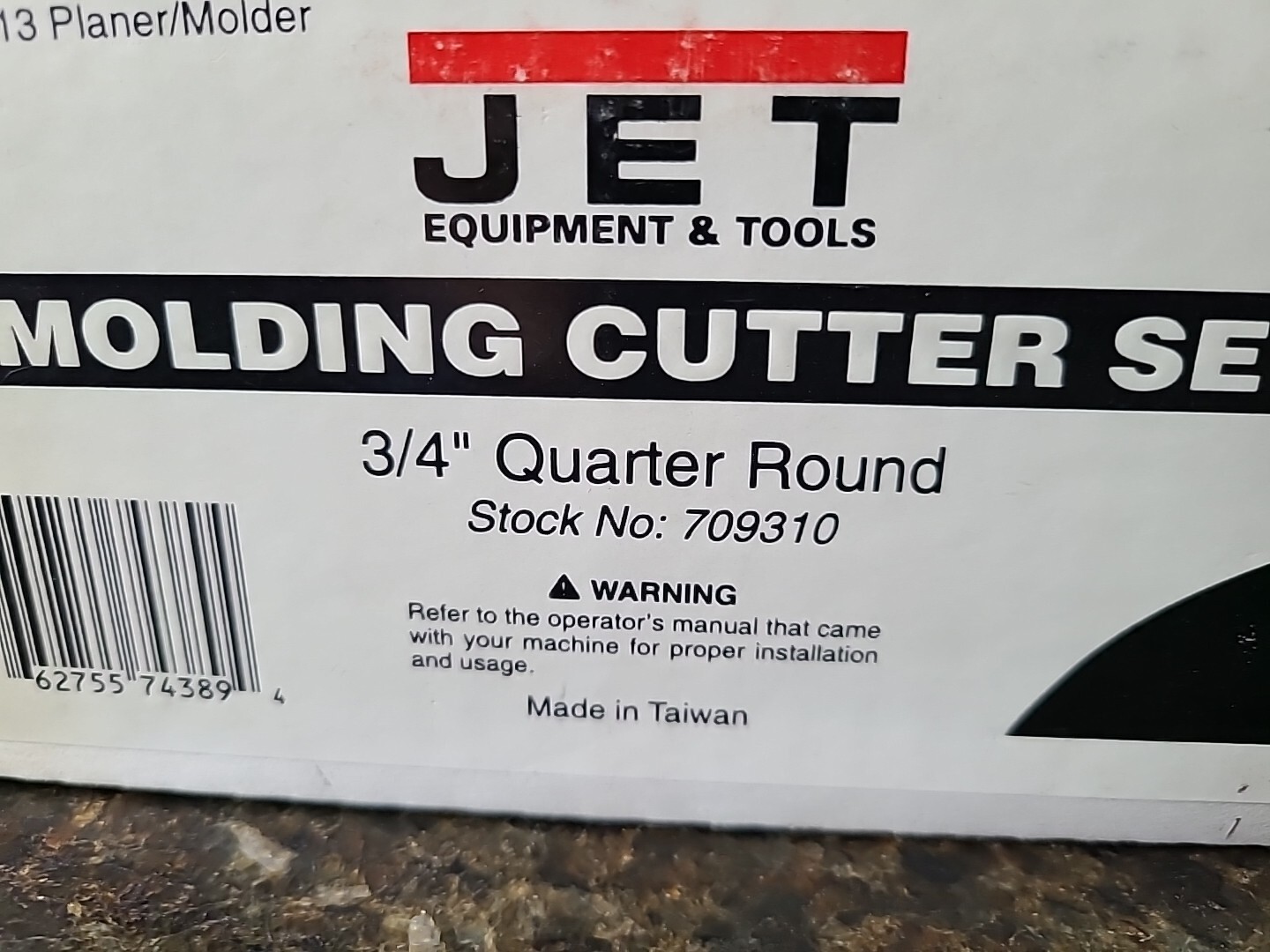 JET Tools 3/4'' QUARTER ROUND Molding Cutter Set For JPM-13 Planer ...