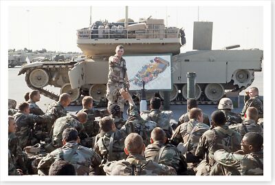 2-8 Cavalry Regiment Troops Being Briefed During Desert Shield 8x12 ...