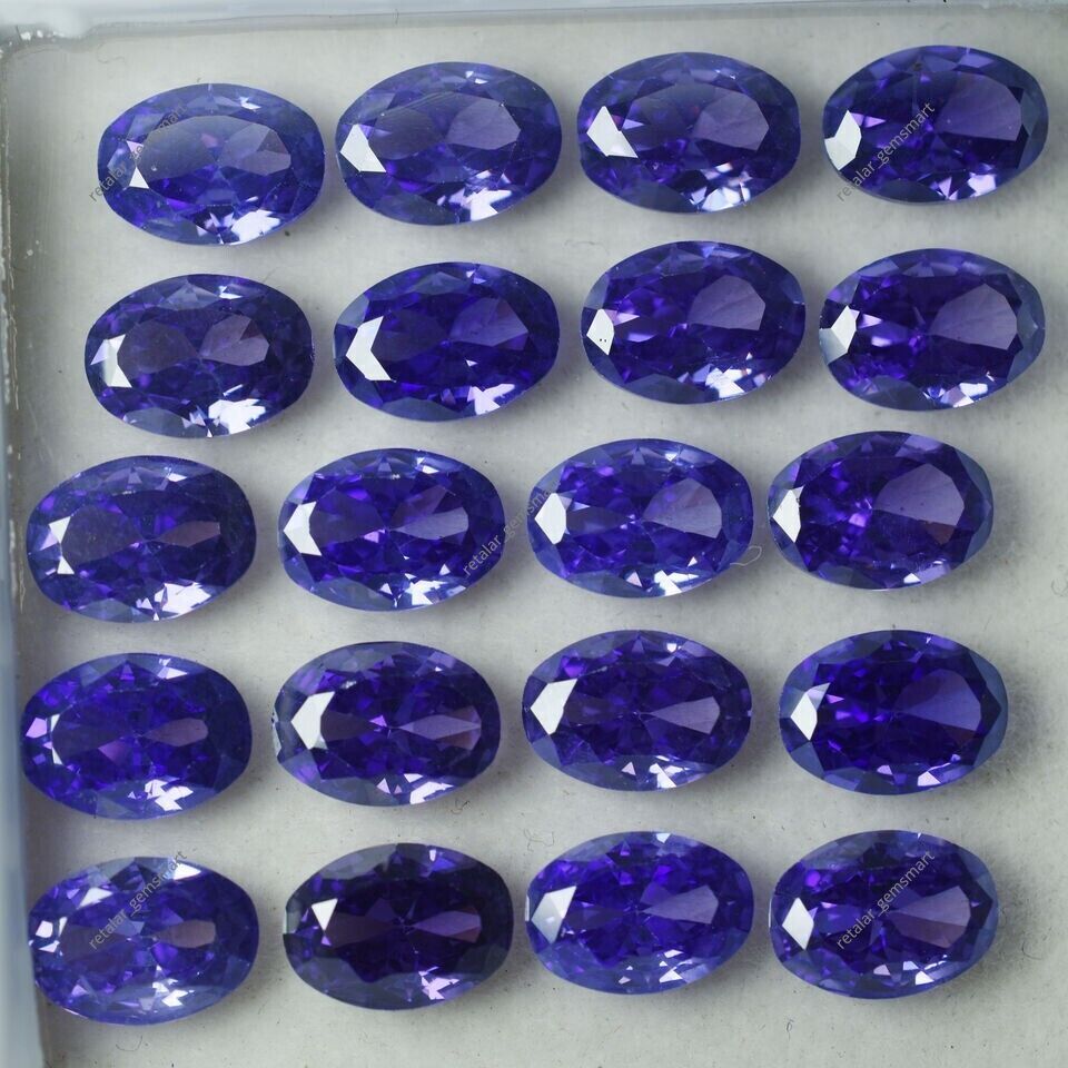 21 Pcs Natural Certified Tanzanite Purple Oval Shape Loose Gemstone 7x5 ...