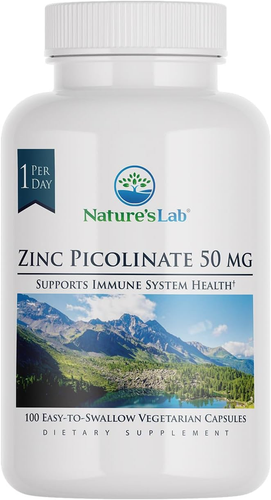 Nature’S Lab Zinc Picolinate 50Mg - Highly Absorbable Zinc Supplement ...