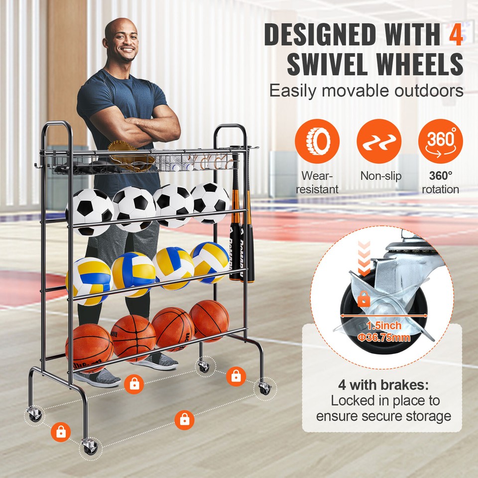 Uimoso 4-Layers Basketball Rack Rolling Shooting Training Stand with ...