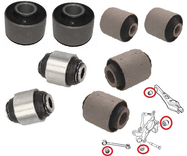 Rear Trailing Control Arm Wheel Hub Knuckle Bushes Bushings for Hyundai ...