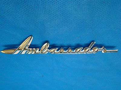 NOS AMC Rambler Ambassador Gold Emblem Ornament Script OEM USA 3447825 ...