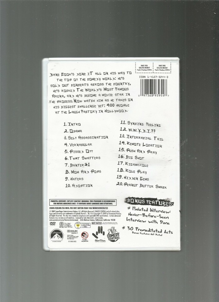 Dane Cook: ISolated INcident, DVD 97368939547| eBay