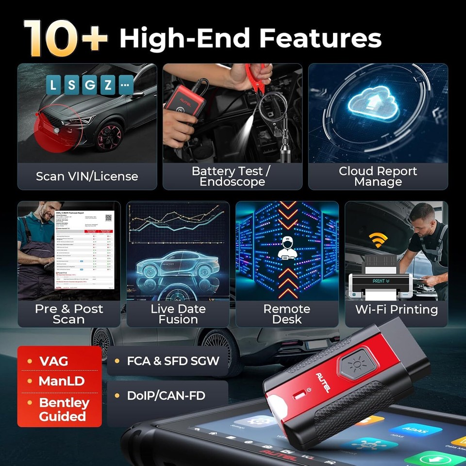 Autel MaxiSys MS906 MAX Auto OBD II Diagnostic Scanner Programming ECU ...