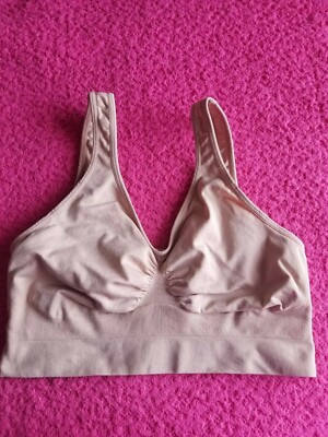 Rhonda Shear Size M One Size Wire Free Sports Style Beige Bra Womens | eBay