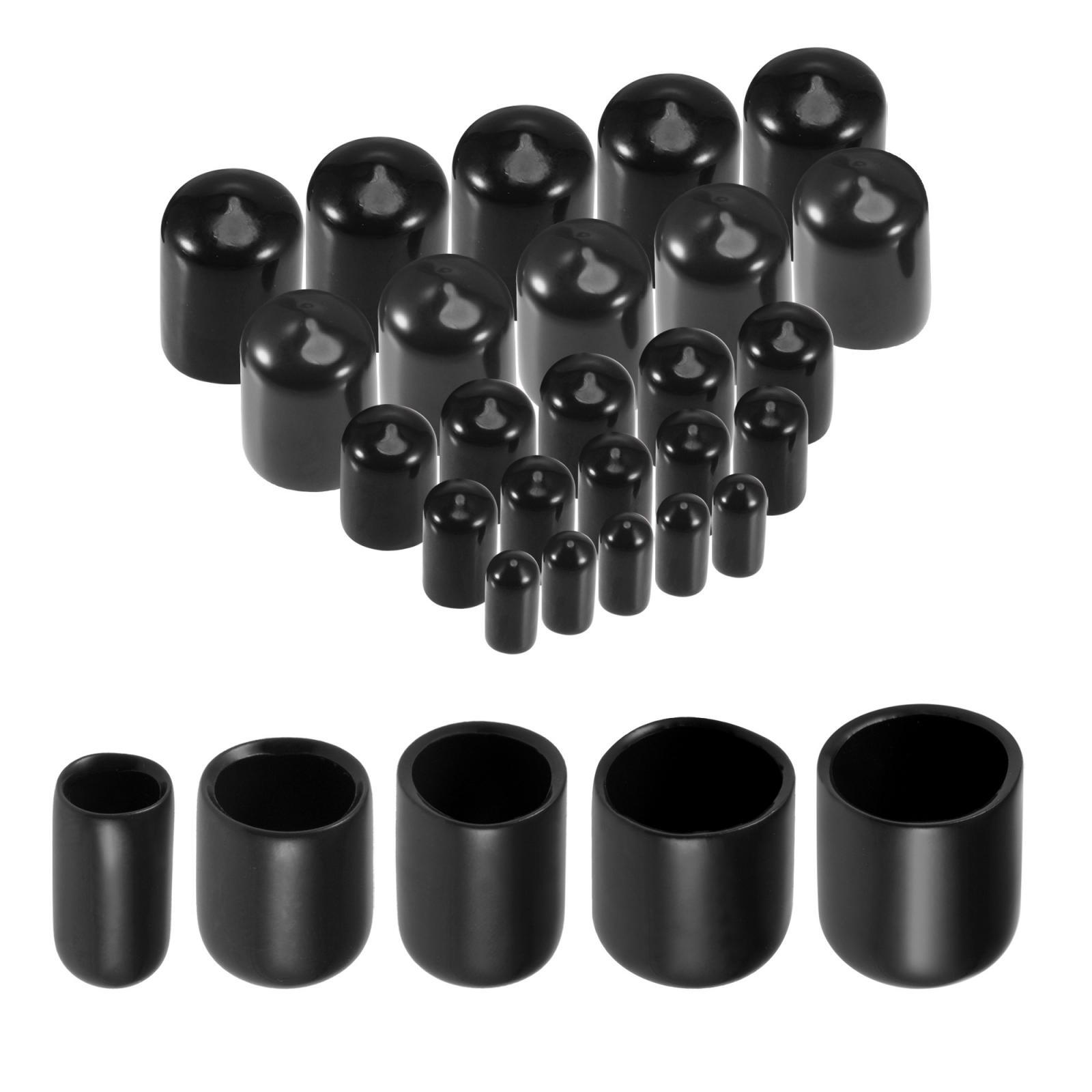 25pcs Round Rubber End Caps 1/4" 3/8" 15/32" 5/8" 3/4" Black Vinyl ...