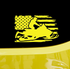Snowmobile American Flag Decal Stickers Truck Trailer Window Wall | eBay
