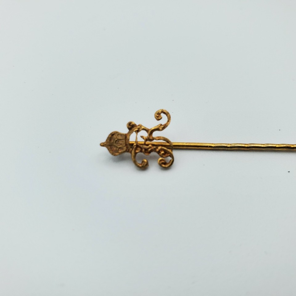 WW1 WWI Original German stick pin crown Wilhelm monogram badge button ...
