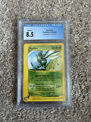 Scyther - 57/147 - CGC 8.5 NM/Mint+ - Uncommon (Aquapolis) 0237 Pokemon ...