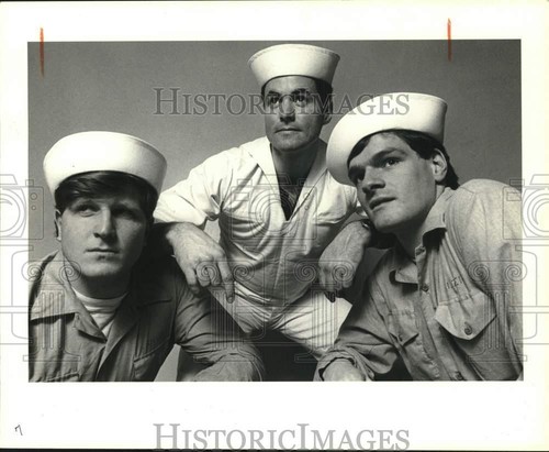 1985 Press Photo John Hymes, Ed Shattuck & Ned Campbell in "Mister ...