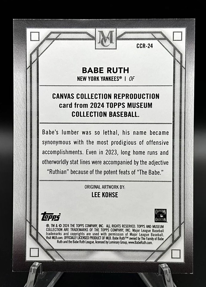 2024 Topps Museum Collection BABE RUTH - Canvas Collection Artis Proof ...