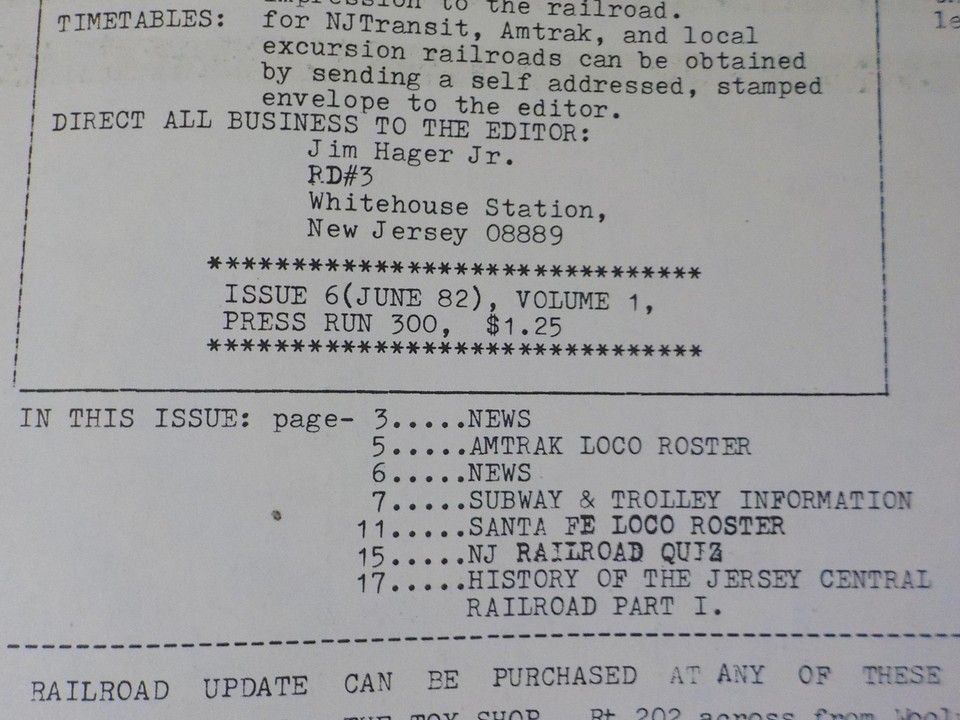 Railroad Update #6 Volume 1 Amtrak Loco roster Santa Fe loco roster ...