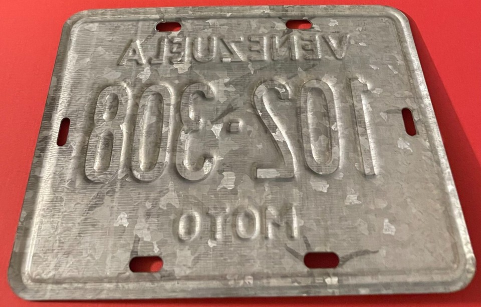 Venezuela Motorcycle License Plate 102-308 Moto 7.9" x 5.75" | eBay