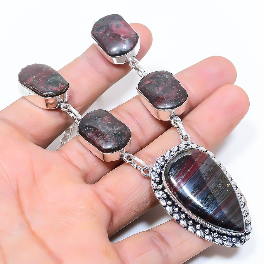 Iron Tiger Eye 925 Sterling Silver Jewelry Necklace 18" s153 | eBay