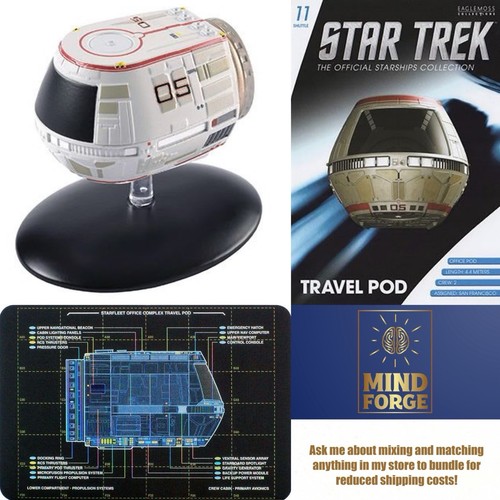 Eaglemoss Star Trek Travel Pod Shuttle Diecast w/ Magazine & LCARS! NEW ...
