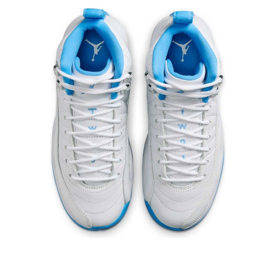 Nike Air Jordan 12 Retro GS Melo White Blue UNC Nby 153265-112 Kid's ...
