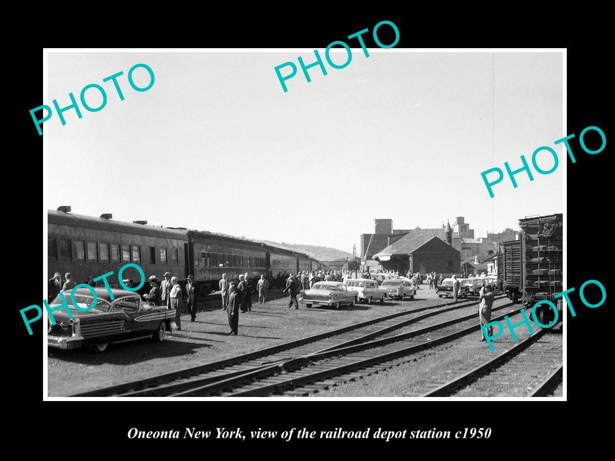 OLD 6 X 4 HISTORIC PHOTO OF ONEONTA NEW YORK THE RAILROAD DEPOT STATION ...