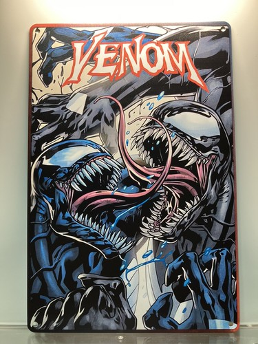 VINTAGE REPRODUCTION- TIN METAL SIGN- WALL ART- MARVEL COMICS- VENOM ...