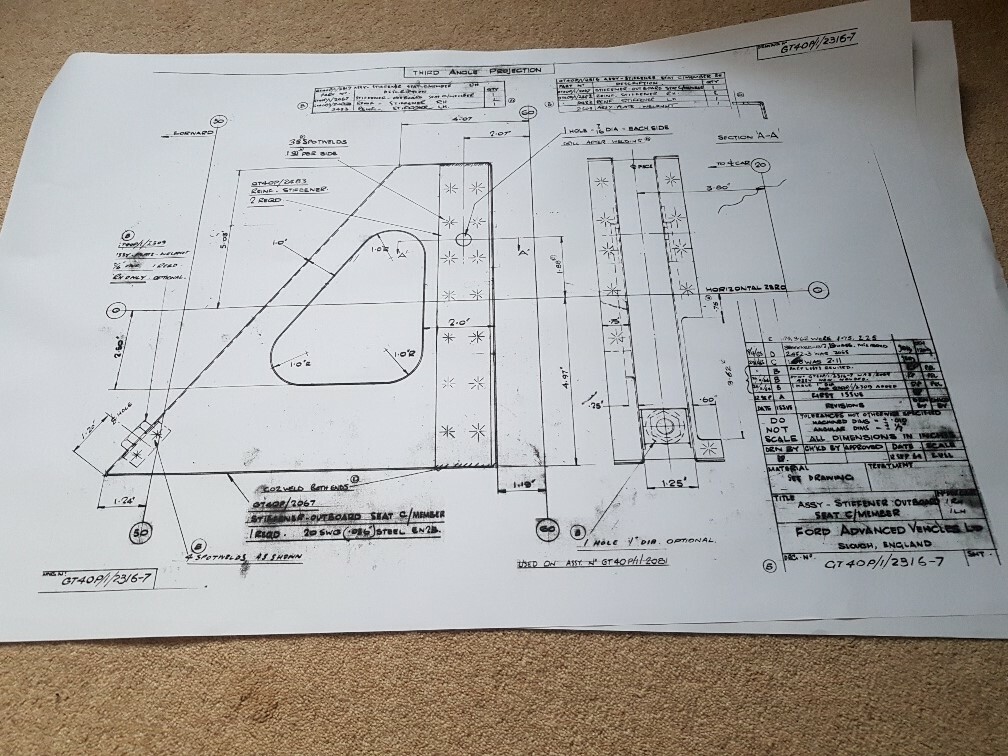 Ford GT40 Monocoque chassis plans set ot 4 | eBay