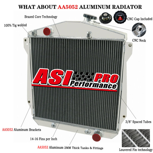 4 Row Aluminum Radiator For 1943-1948 Chevy Fleetmaster Sedan Coupe ...