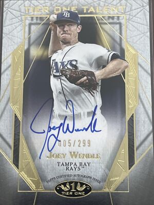 2022 Topps Tier One Joey Wendle #5/299 On-Card Auto Tier One Talent ...
