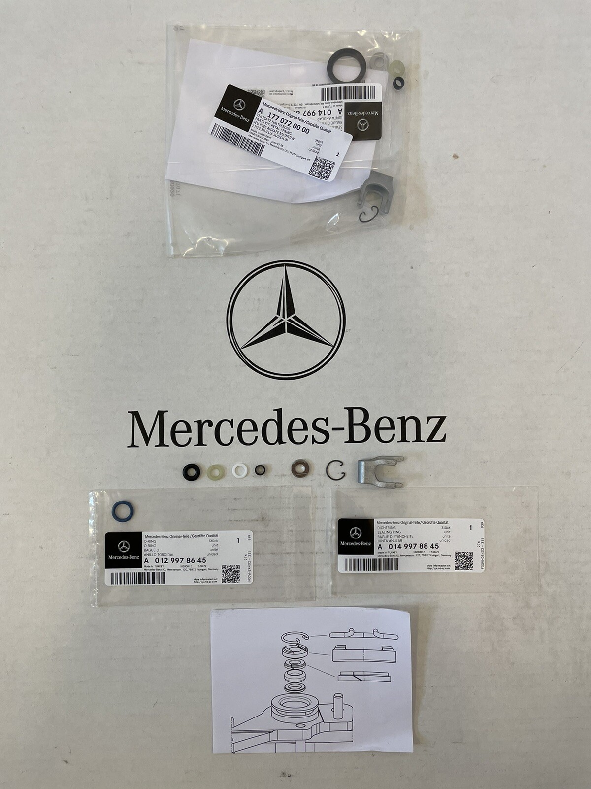 Mercedes Benz 276/278 Fuel injector Seal Rebuild Kit Brand New OEM 177 ...