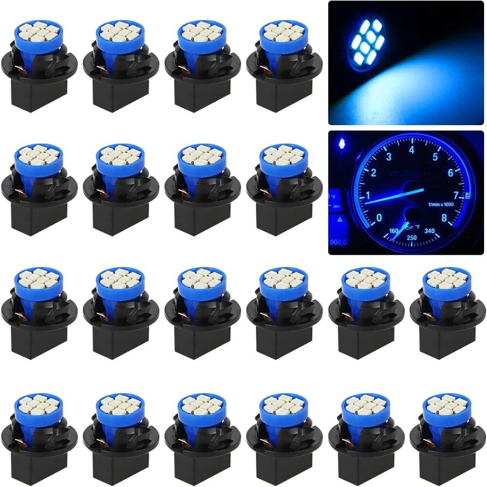 10Sets Blue Gauge Cluster White Cluster Lights T10 Led Bulb Led Car ...