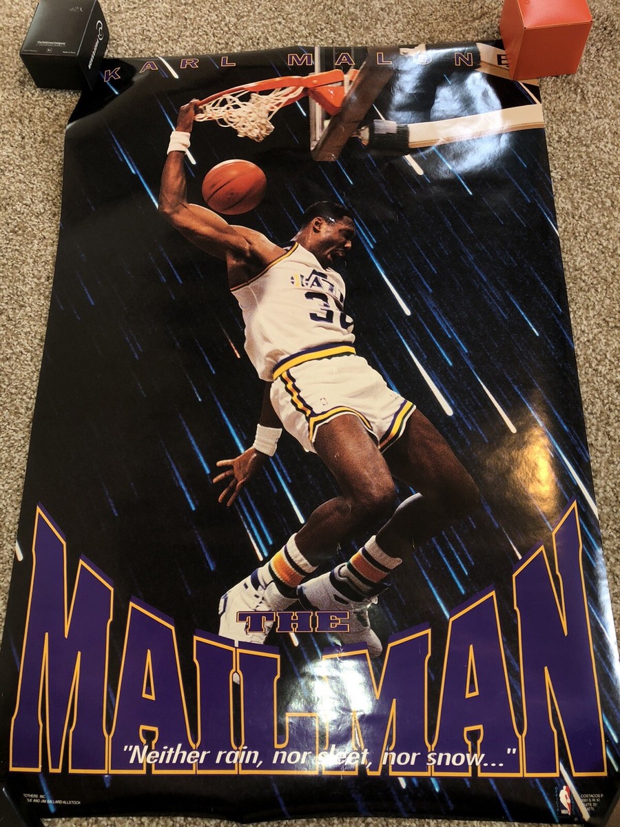 Postbode Poster Van Karl Malone Vintage NBA (Lee) Utah Jazz Mailman