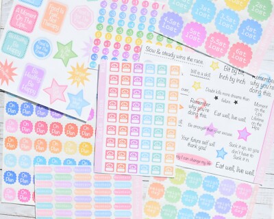 Weight Loss Stickers - Planner Weightloss Journal Scrapbook Slimming ...
