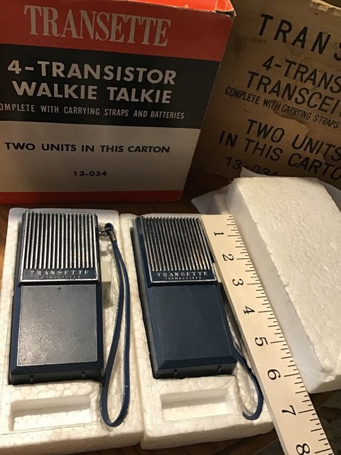 Vintage Transette Walkie Talkies 2 Ea. 4 transistor Original Box 13-034 ...