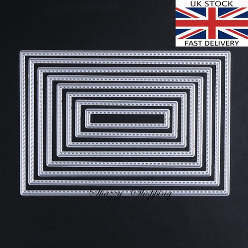 8 pce Rectangle stitch nesting die set metal cutting die cutter UK fast ...