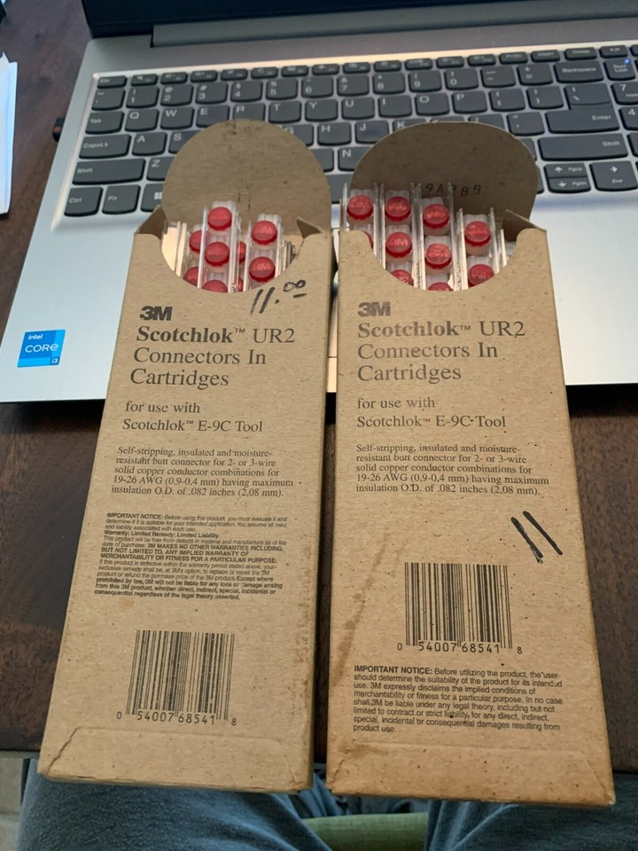 3M Scotchlok UR2 Connectors in Cartridges for E-9C Tool -180 Red and 24 ...