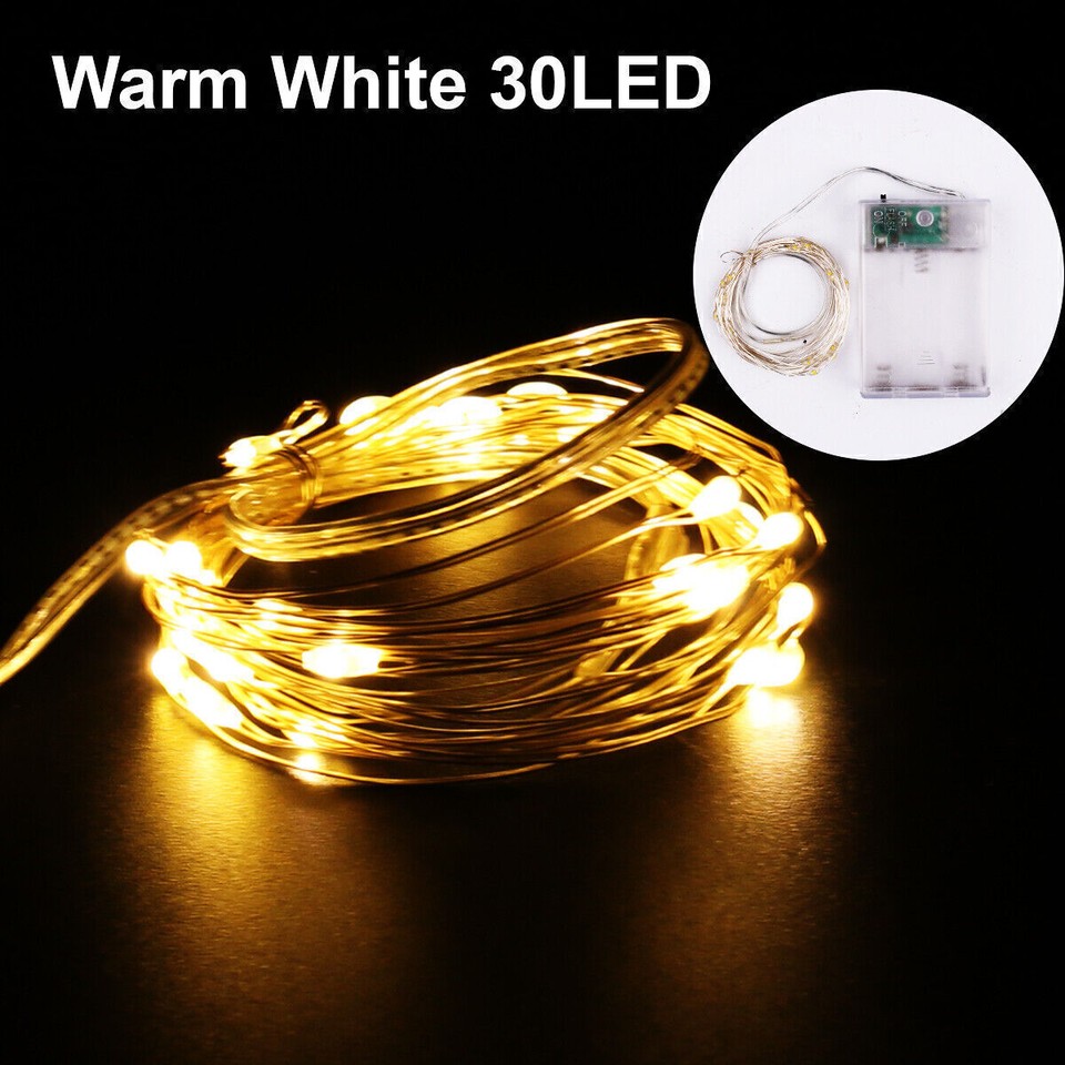 Battery Operated Fairy String Lights Micro Rice Copper Wire Xmas Light ...