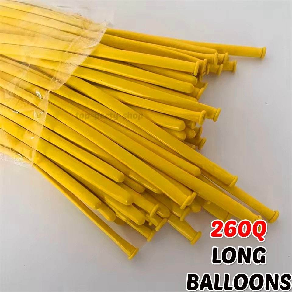 100 X Long Plain Balloons Latex Balons 260Q Twisting Modelling Long ...