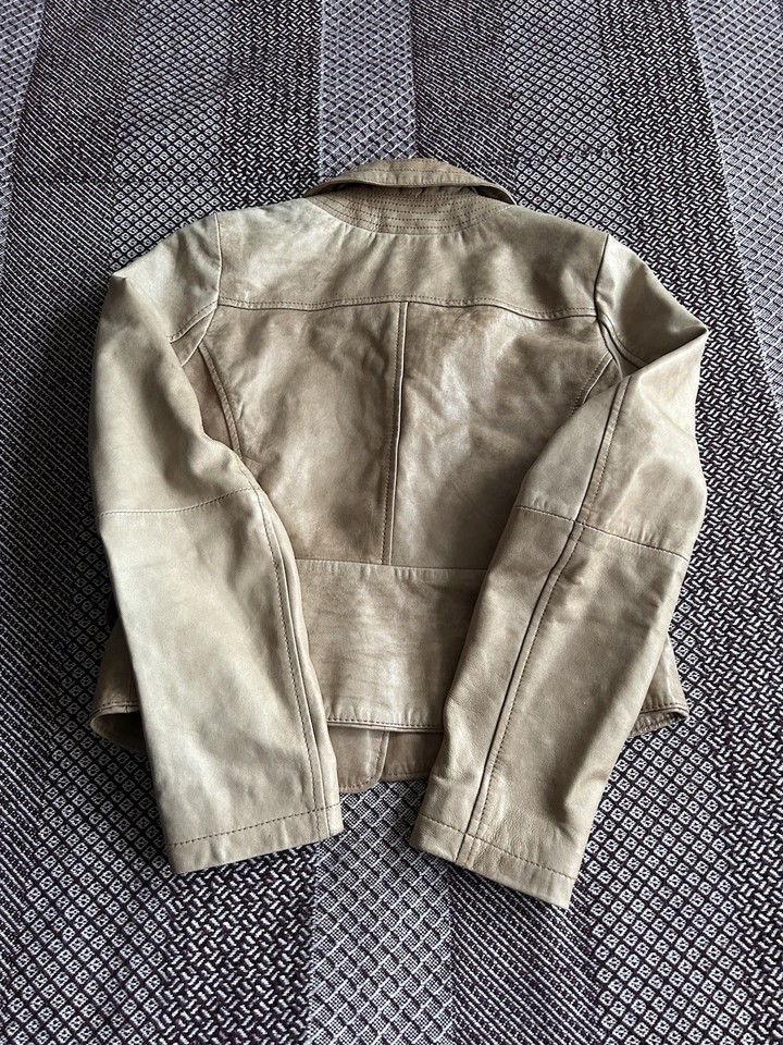 Vintage Women Leather Jacket Ruby Tuesday Faded Avantgarde Style Washed ...