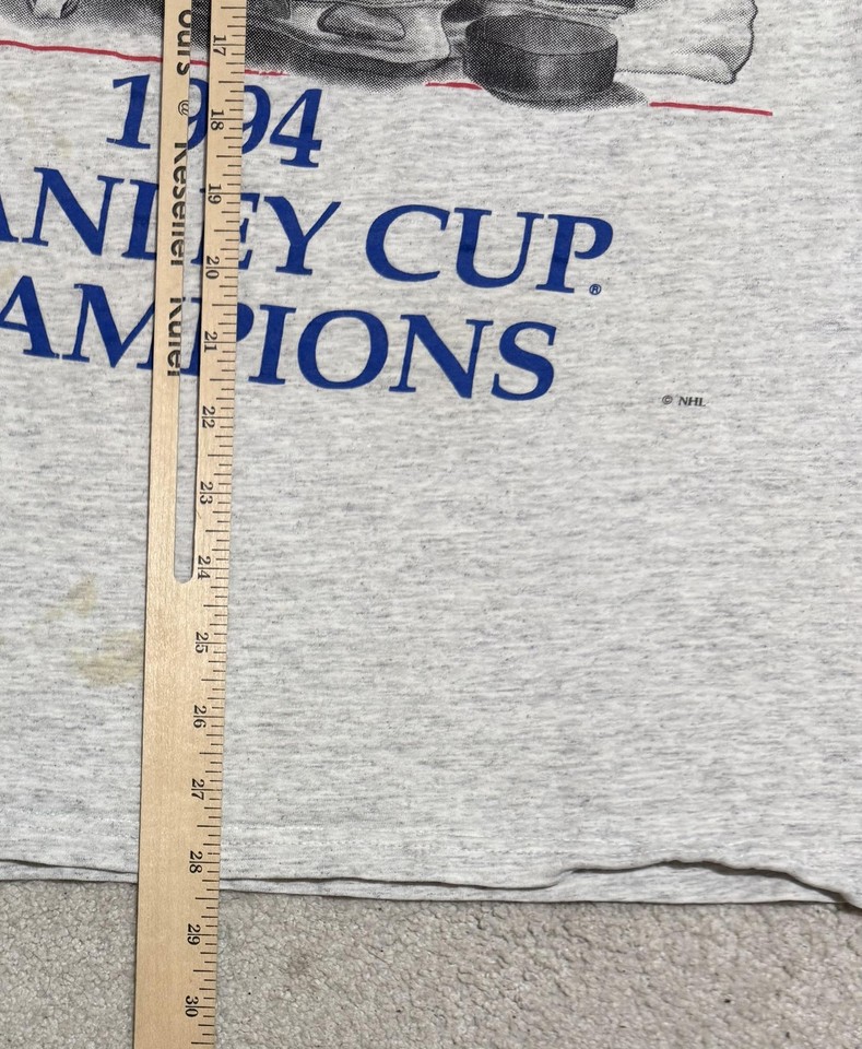 Vintage New York Rangers Shirt Mens Gray NHL Hockey 1994 Stanley Cup ...