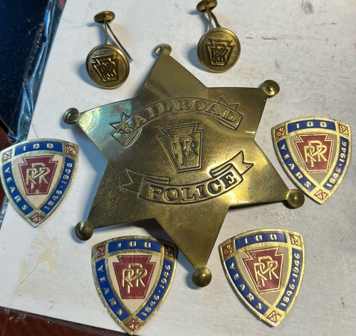 Old 3.5” PRR Pennsylvania Railroad Railway Police Badge & Buttons ...