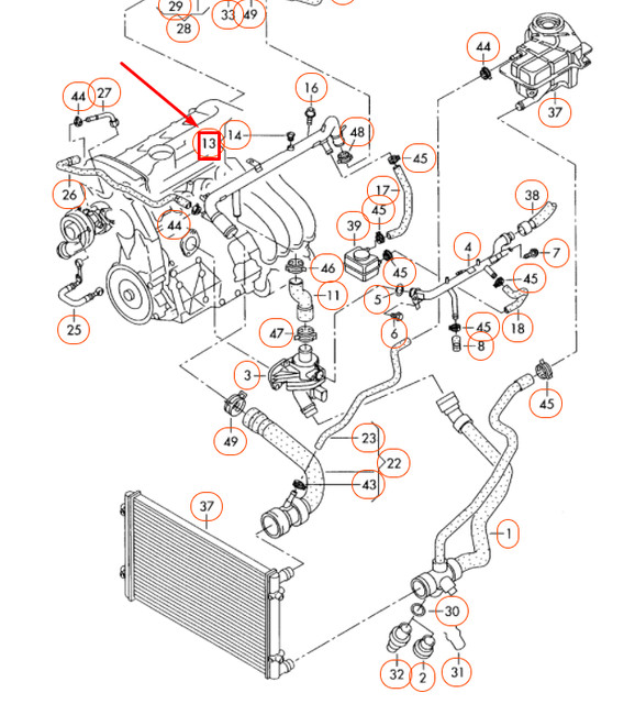 Audi 06B121070H Genuine OEM Factory Original Water Pipe for sale online ...