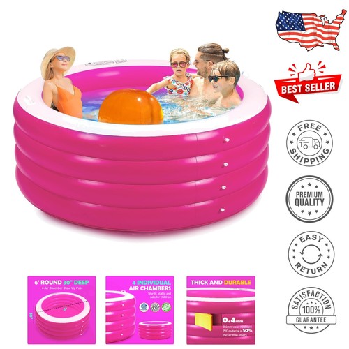 Deep Round Inflatable Pool - 72" Diameter, Quick Setup for Summer ...