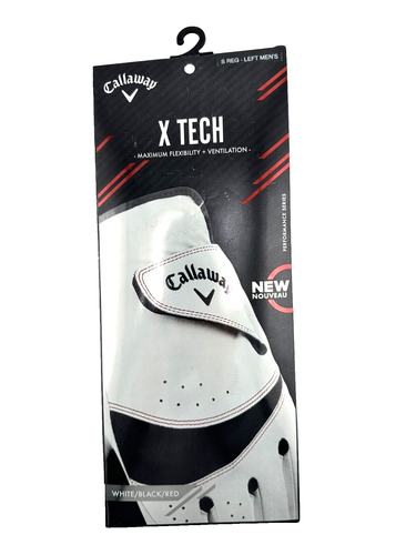 Callaway X-Tech Golf Glove Men’s Left Small Reg, White/Black/Red - New ...