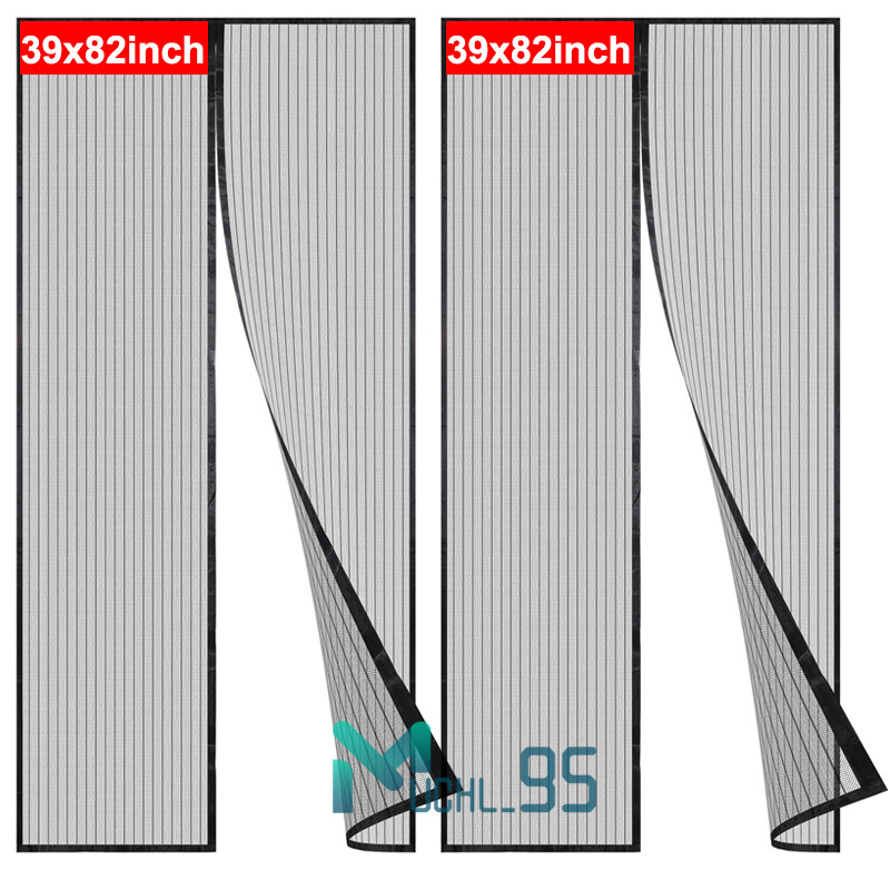 2x Magnetic Screen Door Mesh Hand-Free Net For Mosquito Fly Insect Bug ...