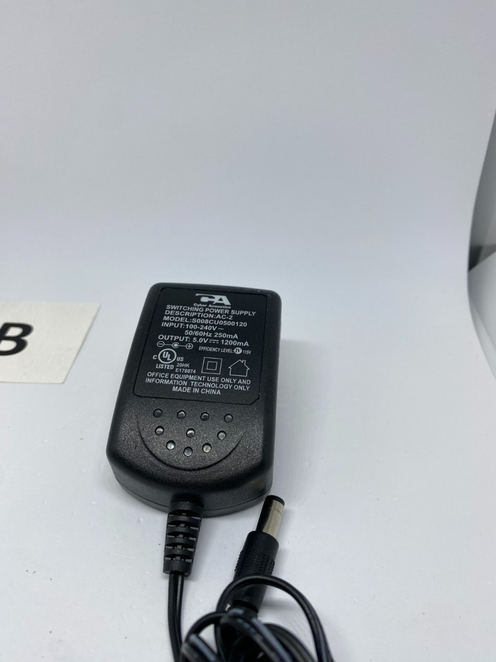 CA Cyber Acoustics AC Adapter Model S008CU0500120 5V 1200mA AC-2 | eBay