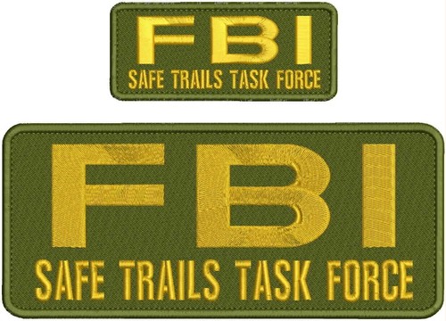 F/B/I SAFE TRAILS TASK FORCE EMBROIDERY PATCH 4X10 & 2X5 HOOK ON BACK ...