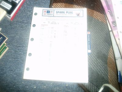 1970 - 1981 AC DELCO SPARK PLUG SPECIFICATION APPLICATION CHART PARTS ...