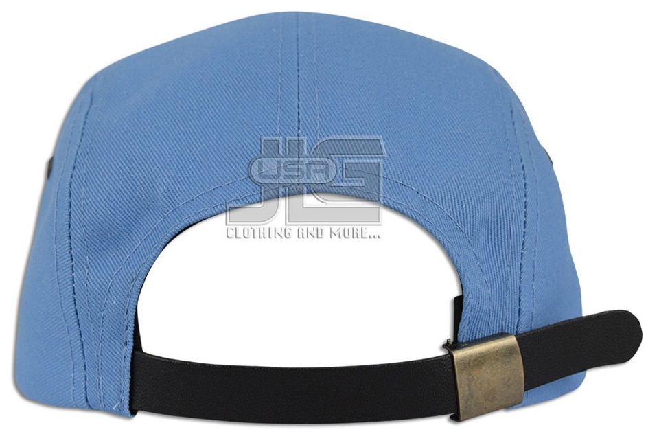 5 Panel Solid Camo Strap-back Adjustable Leather Strap Cap Hat JLGUSA ...